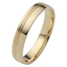 Firetti Damen Trauring "Schmuck Geschenk Gold 750 Hochzeit Ehering "LIEBE"", 66, ohne Brillanten, Gelbgold 375, 4mm, gold, Gelbgold 375, Fingerringe,