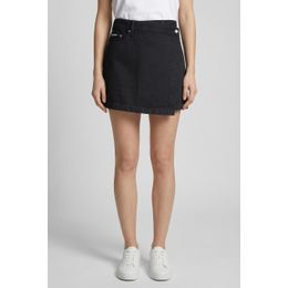 Damen Jeansrock "DENIM MINI WRAP SKIRT", schwarz, Gr. 27, Calvin Klein Jeans, unifarben, Denim/Jeans, Obermaterial: 100% Baumwolle, R&ouml;cke, Figurbetont