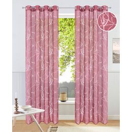 Gardine OTTO HOME, B:140cm H:225cm, rot, Ausbrenner, Polyester, Viskose, Wohnzimmer, Gardinen, "Anna", Bestseller, &Auml;ste-Motiv, Viskose, Polyester