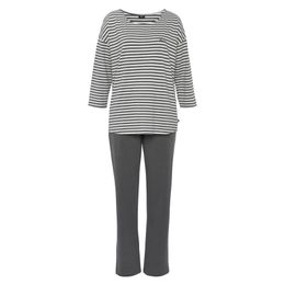 H.I.S. H.I.S Damen Pyjama, Gr. 32, grau, Single Jersey, Obermaterial: 64% Baumwolle, 31% Polyester, 5% Elasthan. Obermaterial Hose: 60% Polyester, 35%