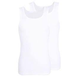 Tom Tailor Herren Tanktop "Montana", Gr. S, wei&szlig;, Rippware, Obermaterial: 100% Baumwolle, unifarben, Basic, Tops, Rundhalsausschnitt, slim fit,