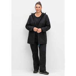 sheego Damen Softshelljacke, schwarz, Gr. 40, 95% Polyester, 5% Elasthan, Innenseite:100% Polyester, Jacken