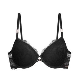 Dorina Damen B&uuml;gel-BH "Jemma", Gr. 75, schwarz, Obermaterial: 58% Polyamid, 34% Polyester, 8% Elasthan, BHs, Spitze, feminin, schmale Tr&auml;ger, leicht