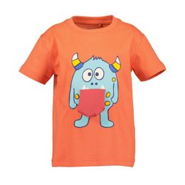 Blue Seven Jungen T-Shirtflamingo, Gr. 122, bedruckt, unifarben, Single Jersey, Obermaterial: 100% Baumwolle, Shirts, mit Monster-Effekt, mit