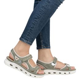 RIEKER SPORT Damen Sandale "Outdoorsandale", Gr. 37, gr&uuml;n, Lederimitat, Textil, Schuhe, Sommerschuh, Sandalette, Plateauabsatz, mit Klettverschl&uuml;ssen
