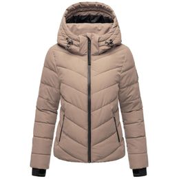 Marikoo Winterjacke Damen Gr&ouml;&szlig;e XXL taupe / schwarz / wei&szlig;