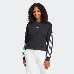 Damen Sweatshirt "W 3S FT SWT", schwarz-wei&szlig;, Gr. L, adidas Sportswear, Obermaterial: 55% Baumwolle, 36% Polyester, 9% Viskose, Sweatshirts