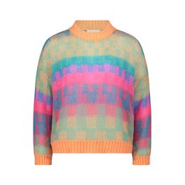 Cartoon Pullover Damen Gr&ouml;&szlig;e XXL azur / mint / hellorange / pink