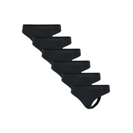 Damen String "String Sport Active Essential Low Rise Thong 6P 6er Pack", adidas originals, Gr. M, schwarz, Obermaterial: 95% Baumwolle CO. 5%