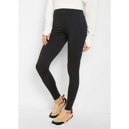 bonprix Damen Thermoleggings, schwarz, Gr. 44, Obermaterial: 92% Polyester, 8% Elasthan, Hosen, mit Eingrifftasche mit Rei&szlig;verschluss,