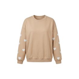 Studioselect Sweatshirt 'Clara' Damen Gr&ouml;&szlig;e L beige / wei&szlig;