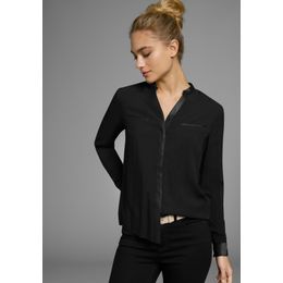 AJC Damen Hemdbluse, schwarz, Gr. 42, unifarben, Web, Obermaterial: 100% Viskose. Beschichtung: 100% Polyurethan. Einsatz: 100% Polyester, Blusen,
