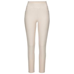 H.I.S. H.I.S Damen Leggings, Gr. 36, beige, Obermaterial: 70% Baumwolle, 25% Polyester, 5% Elasthan, unifarben, Basic, Hosen, im Schlupfhosen Style