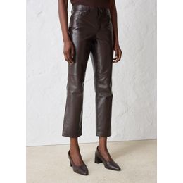 bonprix Lammnappa-Lederhose, braun, Gr.54, elegante Lederhose aus hochwertigem Lammnappa, mit Kniefutter, aus Nappaleder