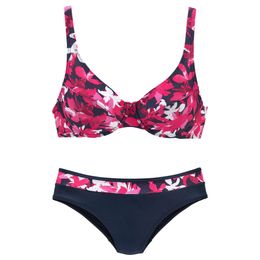 Petite Fleur Damen B&uuml;gel-Bikini, lila, Gr. 38, floral, Polyamid, Bikini-Sets, mit floralem Druck