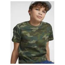 T-Shirt Kidsworld "in cooler Tarnoptik", Jungen, Gr. 152/158, gr&uuml;n (tarnfarben, gr&uuml;n), Jersey, Obermaterial: 100% Baumwolle, bedruckt, Basic, Rundhals, Shirts T-Shirt, Kurzarm, stylischer Allover-Druck