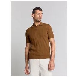 T-Shirt NO EXCESS "NO EXCESS Poloshirt mit kurzen &Auml;rmeln", Herren, Gr. XXL, braun (camel), 80% Baumwolle, 20% polyester, Shirts T-Shirt