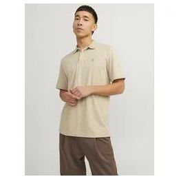 Jack & Jones Poloshirt JACK & JONES "JPRCCRODNEY SS POLO SN", Herren, Gr. S, beige (fields of rye), Jersey, Obermaterial: 60% Baumwolle, 40% Polyester, unifarben, Basic, regular fit h&uuml;ftlang, Rundhals, Shirts