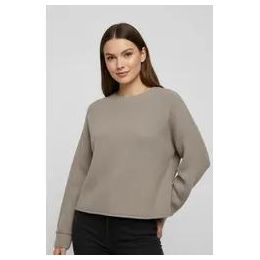 Strickpullover Only "ONLIBI LS RIB LOOSE PULLOVER CC KNT", Damen, Gr. L, mocha meringue detail:melange, Strick, Obermaterial: 50% Viskose, 27% Nylon, 23% Polyester, meliert, relaxed fit normal, Rundhals, Rippb&uuml;ndchen, Pullover Strickpullover