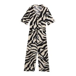 Tom Tailor Jumpsuit Damen Gr&ouml;&szlig;e S beige / schwarz / wei&szlig;