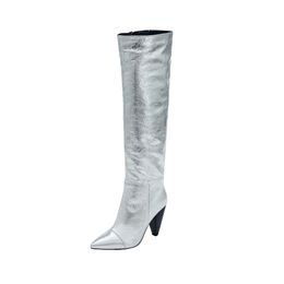 EDITED Stiefel 'Uhura' Damen Gr&ouml;&szlig;e 37 silber Winterschuhe