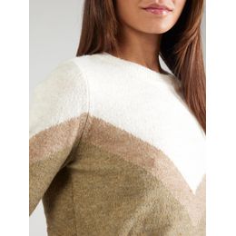V&eacute;ro Moda Vero Moda Pullover 'VMPLAZA' Damen Gr&ouml;&szlig;e S beige / oliv / wei&szlig;
