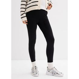 bonprix Umstandsleggings aus Bio-Baumwolle (3er Pack), schwarz, Gr.40/42 (M), 3 bequeme Leggings f&uuml;r die Schwangerschaft aus dichtgewebtem Jersey, 95% Baumwolle (organic)