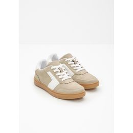 bonprix Sneaker im Retrolook, beige, Gr.39, L&auml;ssiger Sneaker im Retrolook