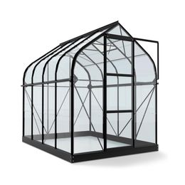 Vitavia Gew&auml;chshaus Orion ESG 5 m&sup2; inkl. Rahmenfundament - 202x257x231cm - schwarz - Aluminium / Glas / Polycarbonat