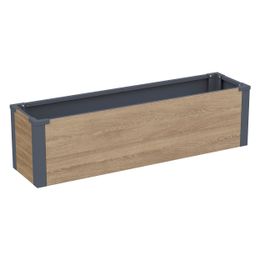 Tchibo - Pflanzkasten mit Einlegeboden - 100x25x27cm - anthrazit - Stahl