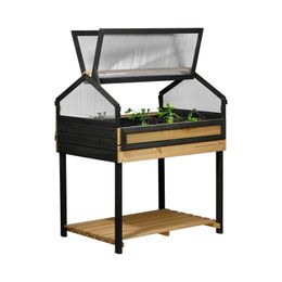 Tchibo - 4-Jahreszeiten-Hochbeet - 73x100x121,5cm - schwarz - Kiefernholz / Polycarbonat