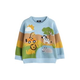 next Pullover Jungen Gr&ouml;&szlig;e 68 pastellblau / dunkelgelb / kiwi / wei&szlig;