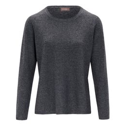 Peter Hahn - Rundhals-Pullover mit Kaschmir, grau, Gr. 46 / L - Schurwolle