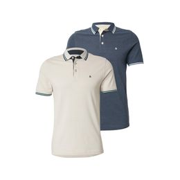 Jack & Jones Jack & Jones Poloshirt 'JJEPAULOS' Herren Gr&ouml;&szlig;e L beige / blau / petrol