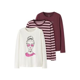 name it Shirt 'NKFNiana' M&auml;dchen Gr&ouml;&szlig;e 116 orchidee / cyclam / pink / wei&szlig;