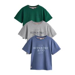 Superdry & Co T-Shirts Jungen Gr&ouml;&szlig;e 122 blau / grau / dunkelgr&uuml;n