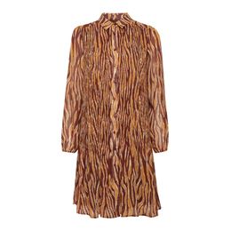 Ichi Kleid 'ILLY' Damen Gr&ouml;&szlig;e 38 braun / cognac / wei&szlig; Winterkleid