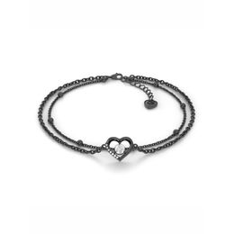 Serasar Armband 'Anklet Heart' Damen Gr&ouml;&szlig;e 23 cm schwarz