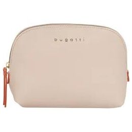 Kosmetiktasche Bugatti "ELLA", Damen, Gr. B/H/T: 21cm x 15cm x 3cm onesize, beige, Kunstfaser, leicht gl&auml;nzend, unifarben, Taschen Kosmetiktasche