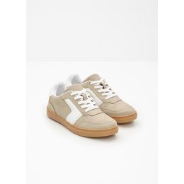 bonprix Sneaker im Retrolook, beige, Gr.37, L&auml;ssiger Sneaker im Retrolook