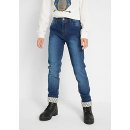 bonprix Thermojeans mit Flanellfutter, blau, Gr.134, Angesagte Thermo-Jeans mit cooler Waschung, 82% Baumwolle