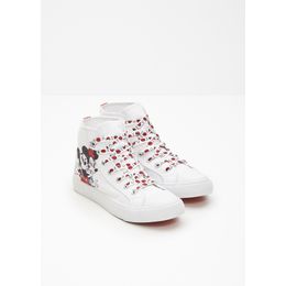 bonprix Disney Mickey Mouse High-Top-Sneaker aus Baumwoll-Canvas, wei&szlig;, Gr.40, Niedliche Disney Mickey Mouse High-Top-Sneaker aus Baumwoll-Canvas