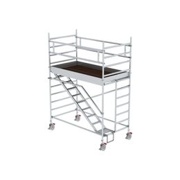 MUNK Alu-Rollger&uuml;st mit Schr&auml;gaufstiegen Plattform-H&ouml;he 2,35 m L&auml;nge 2,45 m (167110)