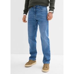 bonprix Relaxed Fit Stretch-Jeans Straight, blau, Gr.36, L&auml;ssige Relaxed-Fit Stretched-Jeans mit Stone-Washed-Effekt und markanten Used-Details, 99% Baumwolle