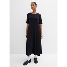 bonprix Midikleid aus softem Modal-Mix, schwarz, Gr.40/42 (M), Ausgestelltes Kleid mit Seitentaschen in Maxil&auml;nge