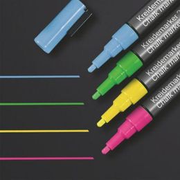Sigel Kreidemarker, Rundspitze, Strichst&auml;rke 1-2 mm, trocken und feucht abwischbar, farbsortiertes 4er-Set