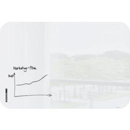 Sigel Glas-Whiteboard Artverum, Ecken rund, magnetisch, inkl. 1 x Boardmarker schwarz, B 1500 x T 10 x H 1000 mm, ESG, wei&szlig;