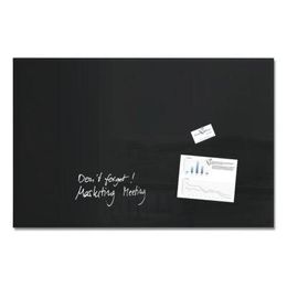 Sigel Glas-Whiteboard Artverum, Ecken gefasert/poliert, magnetisch, inkl. 2 x Neodym-Magnete, B 1000 x T 15 x H 650 mm, ESG, schwarz
