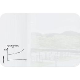 Sigel Glas-Whiteboard Artverum, Ecken rund, magnetisch, inkl. 1 x Boardmarker schwarz, B 1800 x T 10 x H 1200 mm, ESG, wei&szlig;