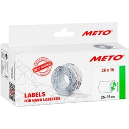 Preisetiketten METO&reg;, f&uuml;r 2-zeilige Preisauszeichner, wiederabl&ouml;sbar, Wellenrand, B 26 x H 16 mm, FSC&reg;-Papier, wei&szlig;, 6 Rollen mit 1000 St&uuml;ck
